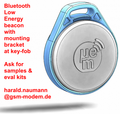Bluetooth Low Energy Beacon at key-fob